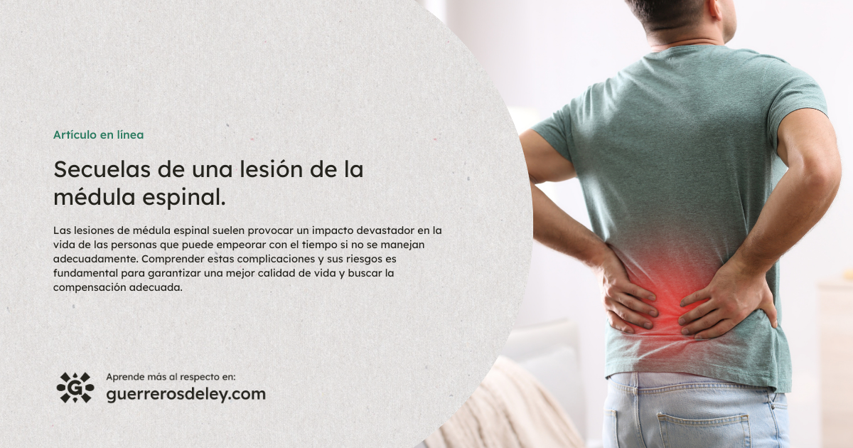 Condiciones secundarias de una lesión de la médula espinal
